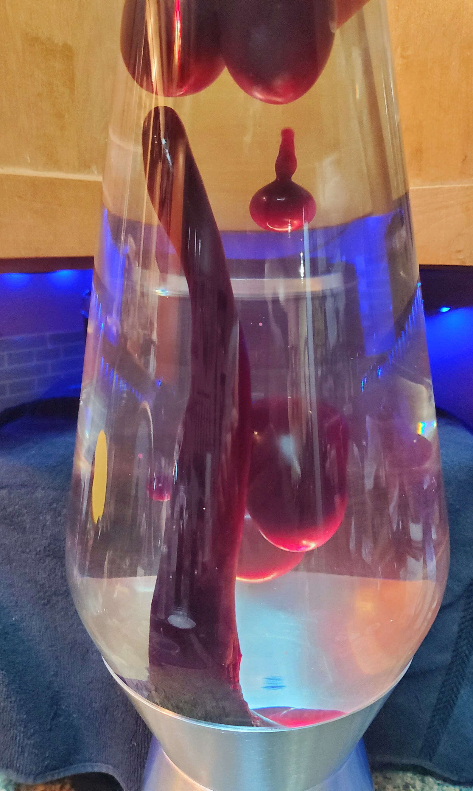 Rare Custom Made 27” Grande Lava Lamp - Blood Red Lava With Crystal ...
