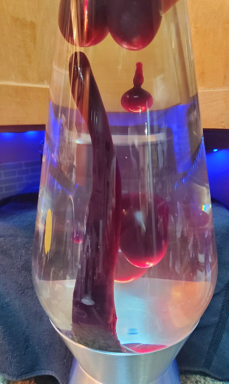 Rare Custom Made 27” Grande Lava Lamp - Blood Red Lava With Crystal ...