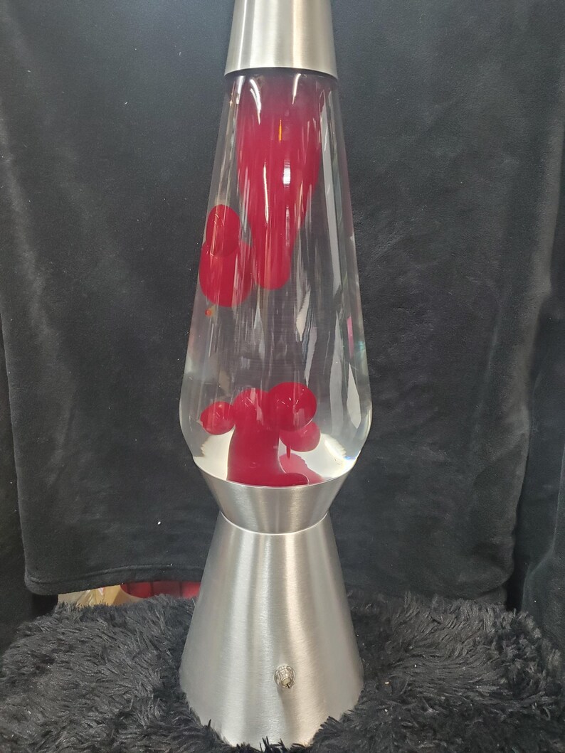 Custom Made 27" Grande Lava Lamp: True Red Lava, Silver Base, Dimmer - Etsy