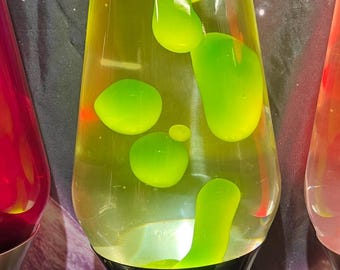 Custom Made 27” Grande Lava Lamp Alien Green Lava W/pink Base & Custom ...