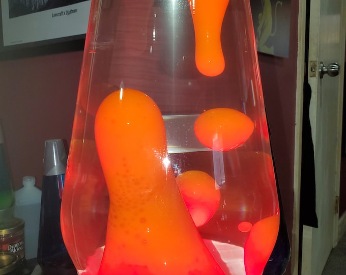 Super Rare Custom Made 27” Grande Lava Lamp - Orange Lava With Crystal Clear Fluid an Exclusive ...