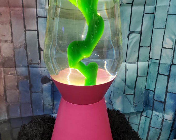 Custom Made 27” Grande Lava Lamp Alien Green Lava W/pink Base & Custom ...