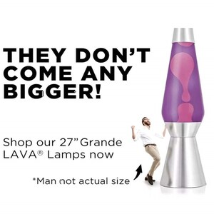 Custom Made 27” Grande Lava Lamp, Bright Yellow Wax With Crystal Clear ...