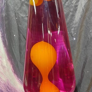 Rare Custom 27-inch Grande Lava Lamp Yellow Lava in Clear Light Pink ...