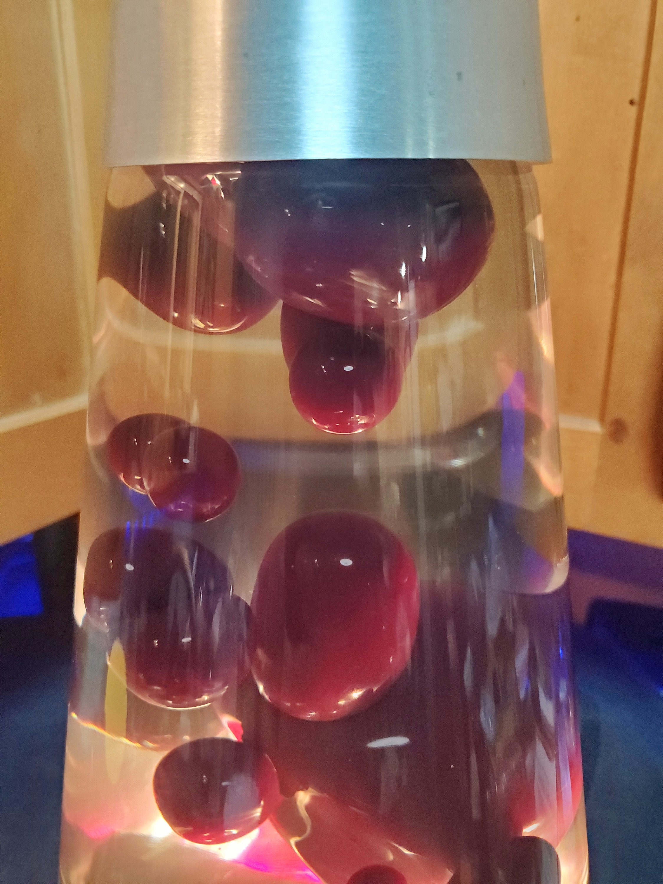 Rare Custom Made 27” Grande Lava Lamp - Blood Red Lava With Crystal ...