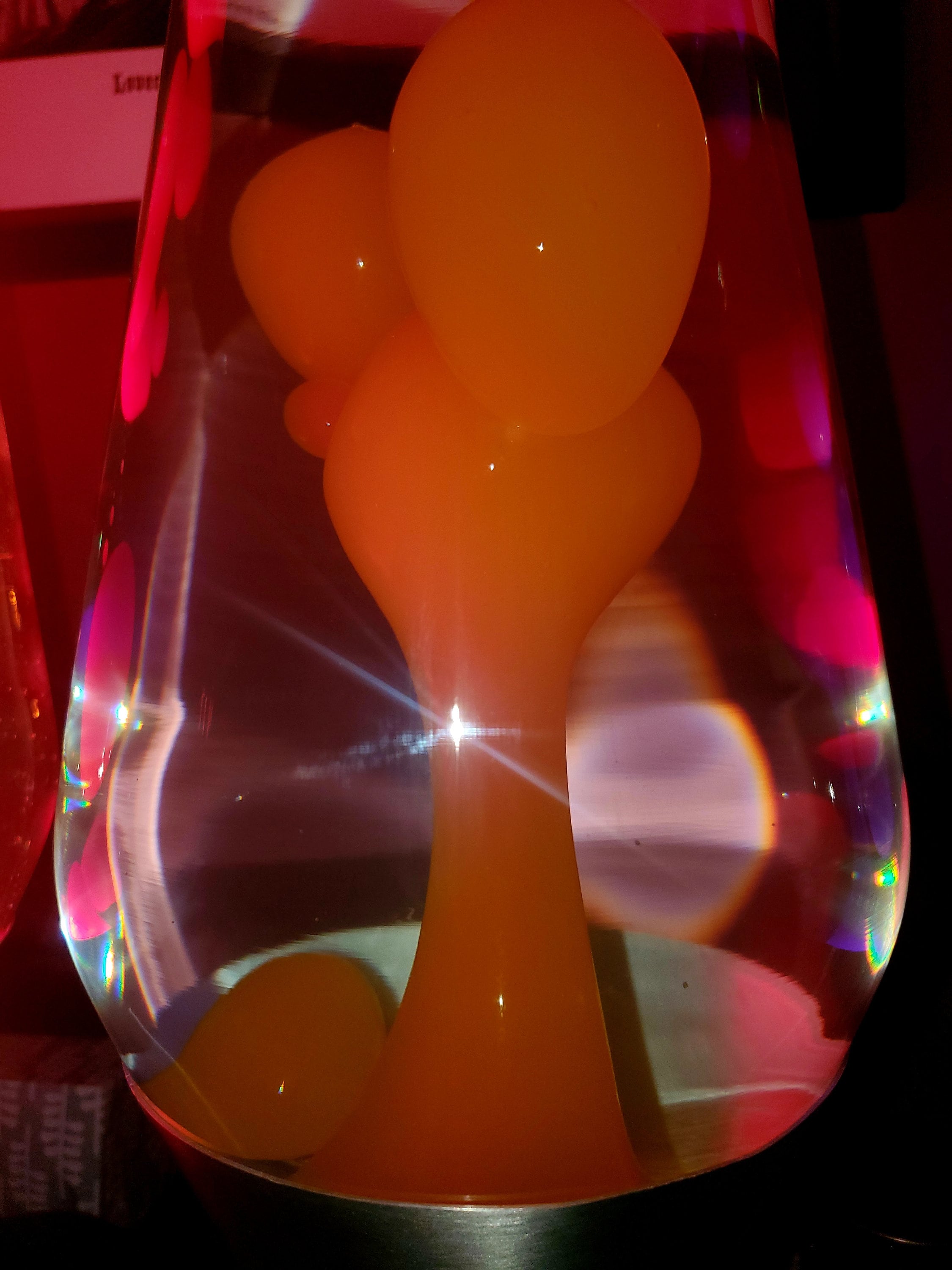 Super Rare Custom Made 27” Grande Lava Lamp - Orange Lava With Crystal ...