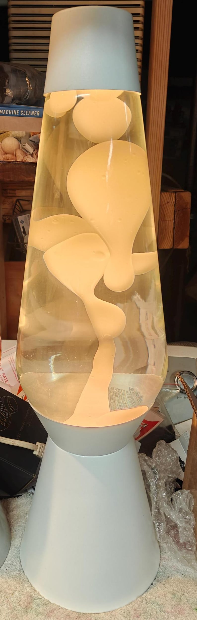 Rare Custom 27-inch Grande Lava Lamp White Lava in Clear Master Fluid ...
