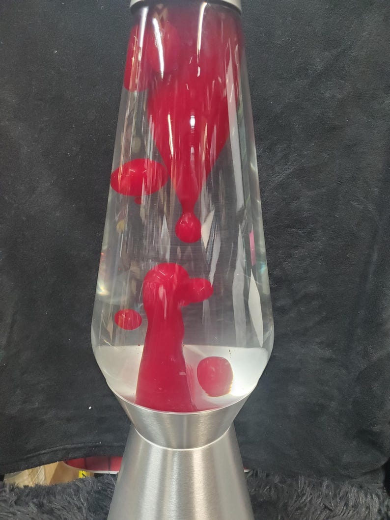Custom Made 27" Grande Lava Lamp: True Red Lava, Silver Base, Dimmer - Etsy
