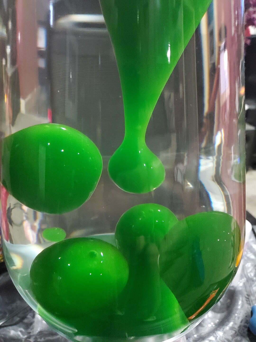 Custom Made 27" Grande Lava Lamp: Alien Green Wax, Crystal Clear Fluid ...