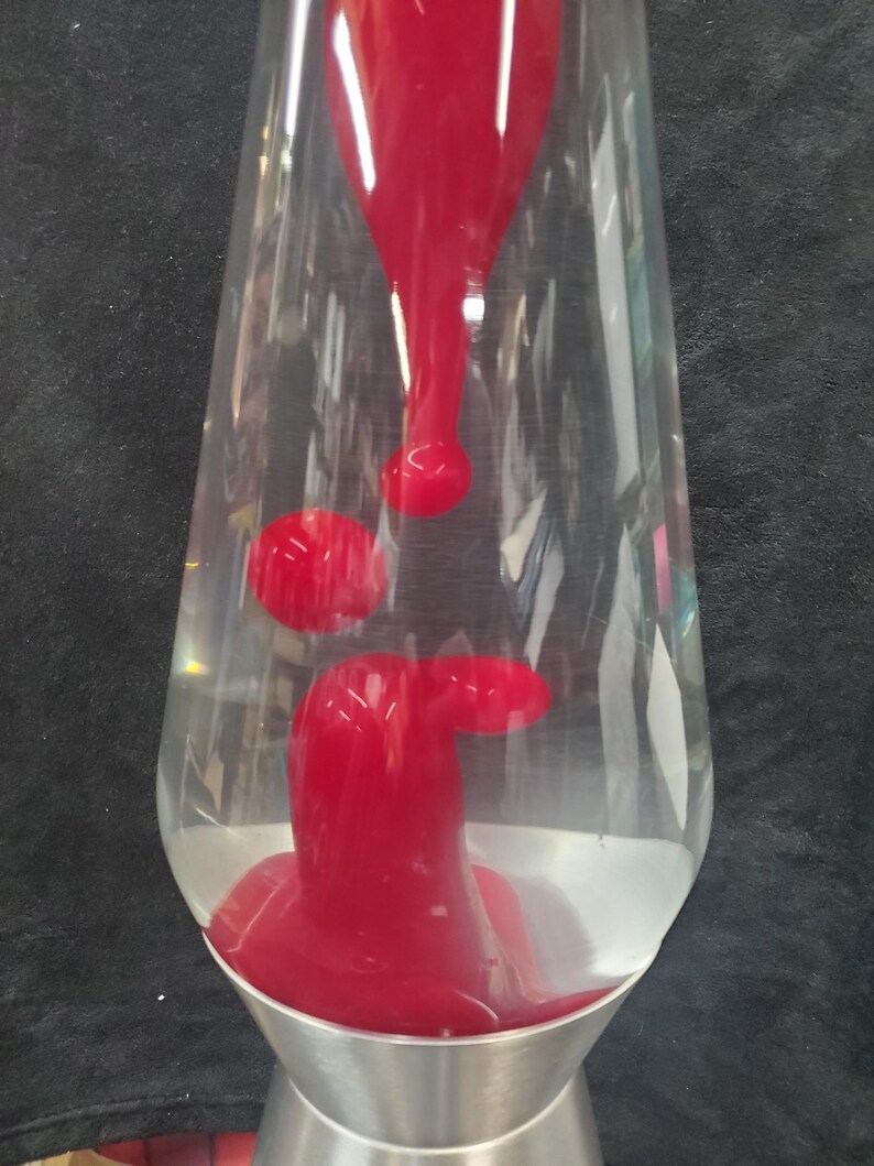 Custom Made 27" Grande Lava Lamp: True Red Lava, Silver Base, Dimmer - Etsy