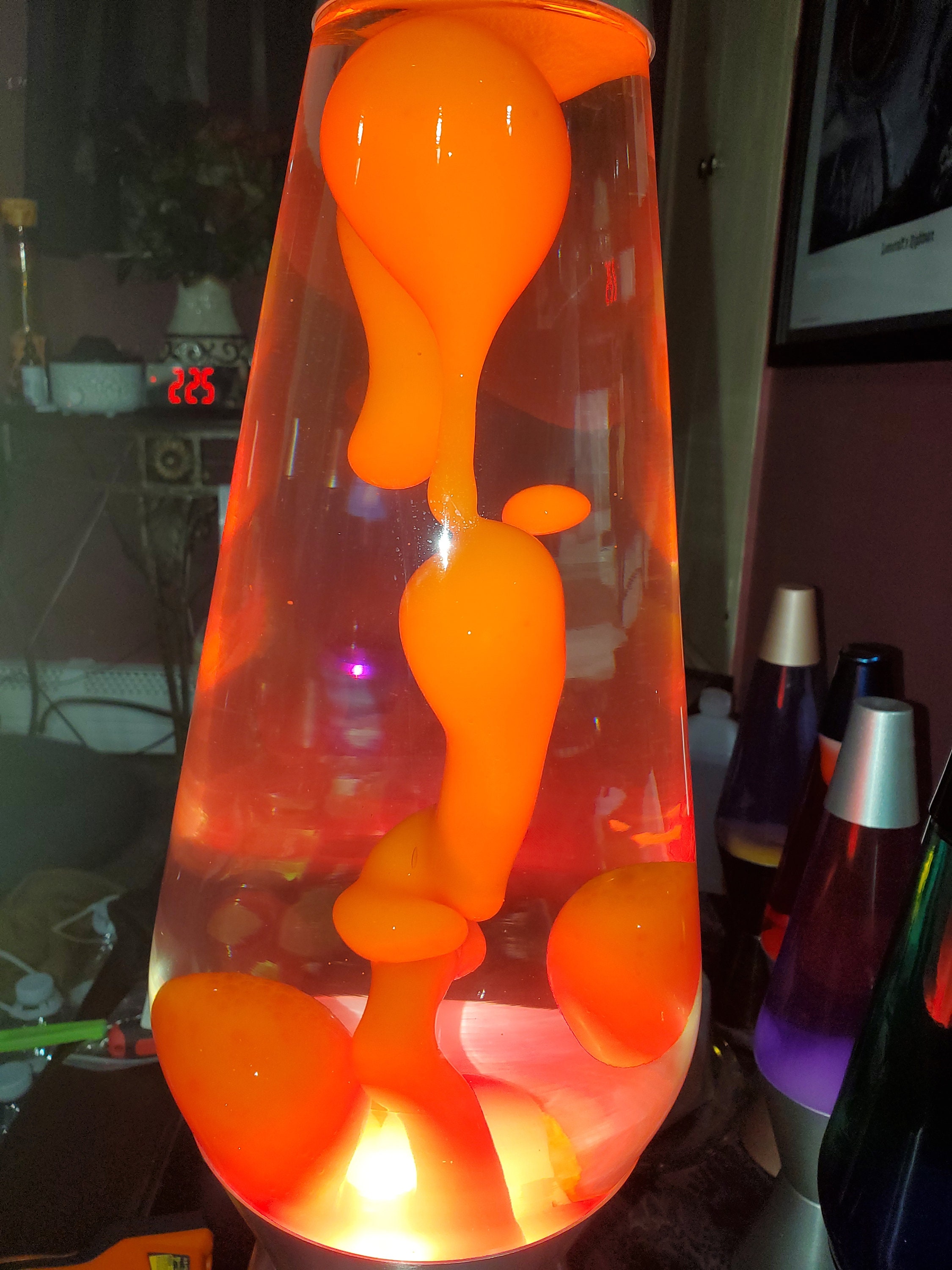 Super Rare Custom Made 27” Grande Lava Lamp - Orange Lava With Crystal ...