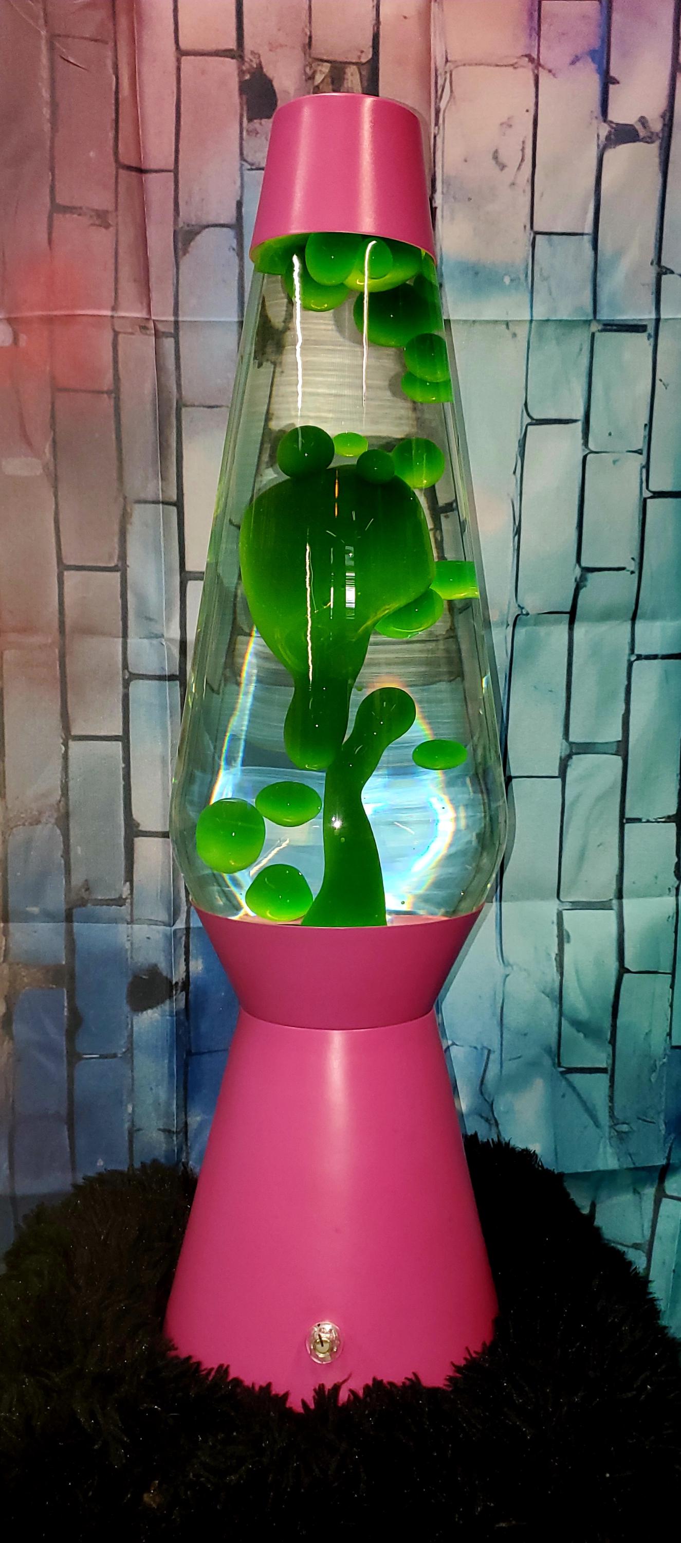 Custom Made 27” Grande Lava Lamp Alien Green Lava W/pink Base & Custom ...