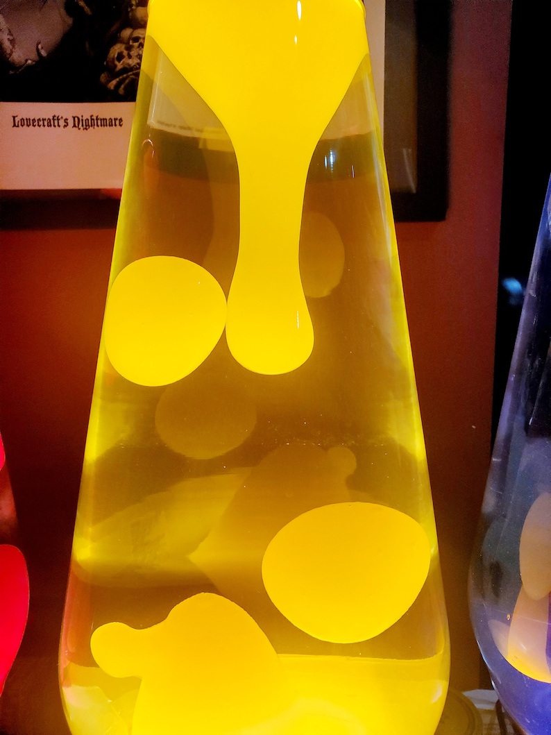 Custom Made 27” Grande Lava Lamp, Bright Yellow Wax With Crystal Clear ...