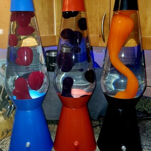 Custom 27” Grande Lava Lamp - Hot Pink Lava Wax and Custom Patriot Blue ...