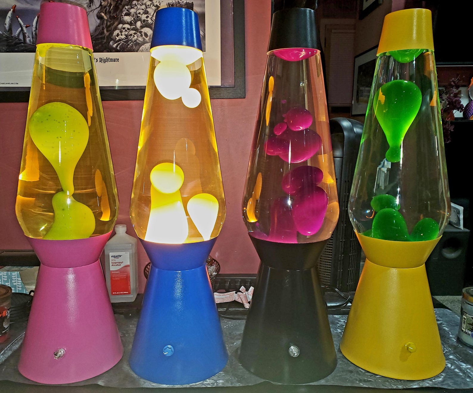 For Sale Rare Custom 27” Grande Lava Lamp - Hot Pink Wax With Custom ...