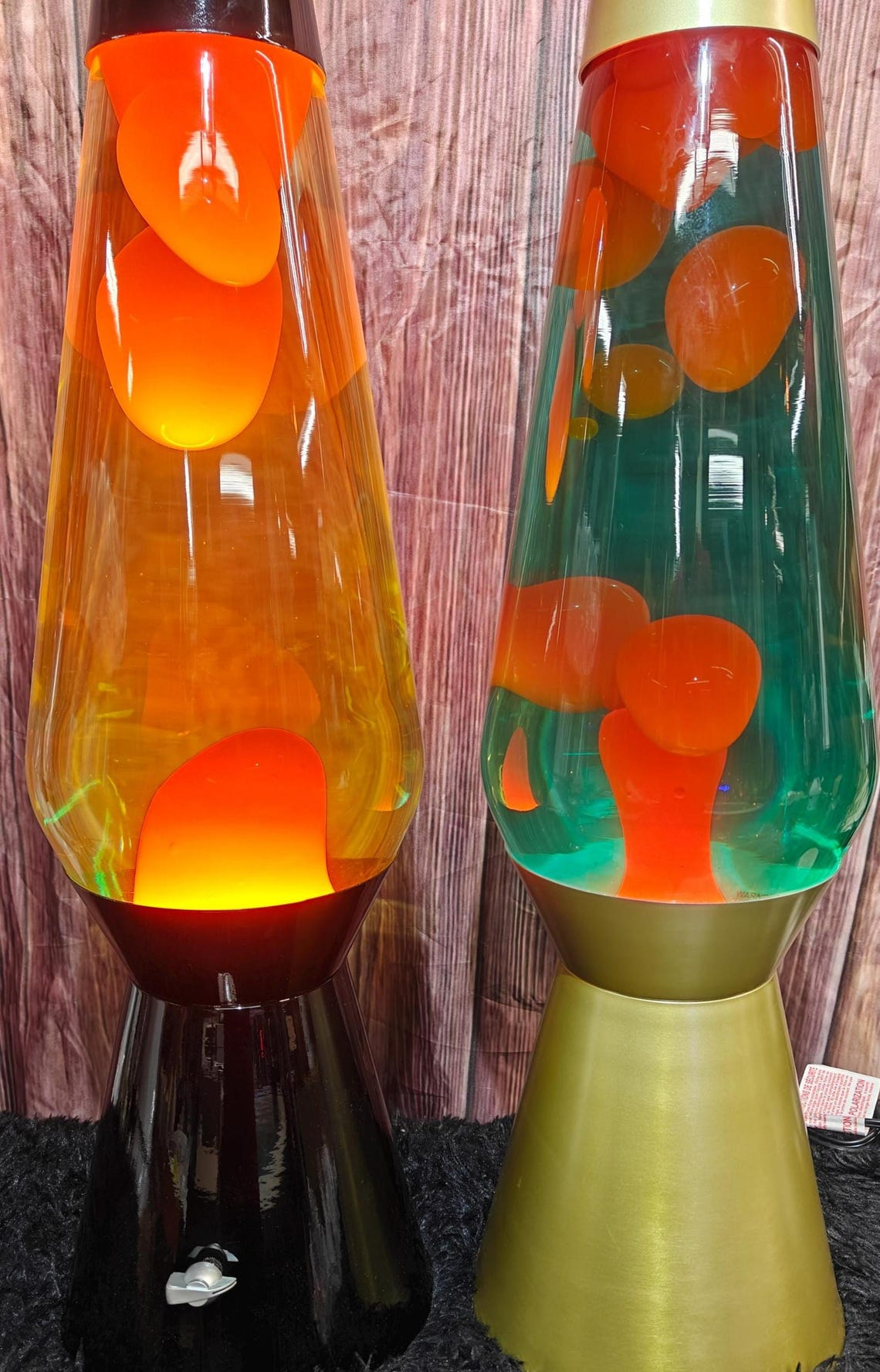 Rare Custom Made 27” Grande Halloween Lava Lamp Bright Orange Lava in ...