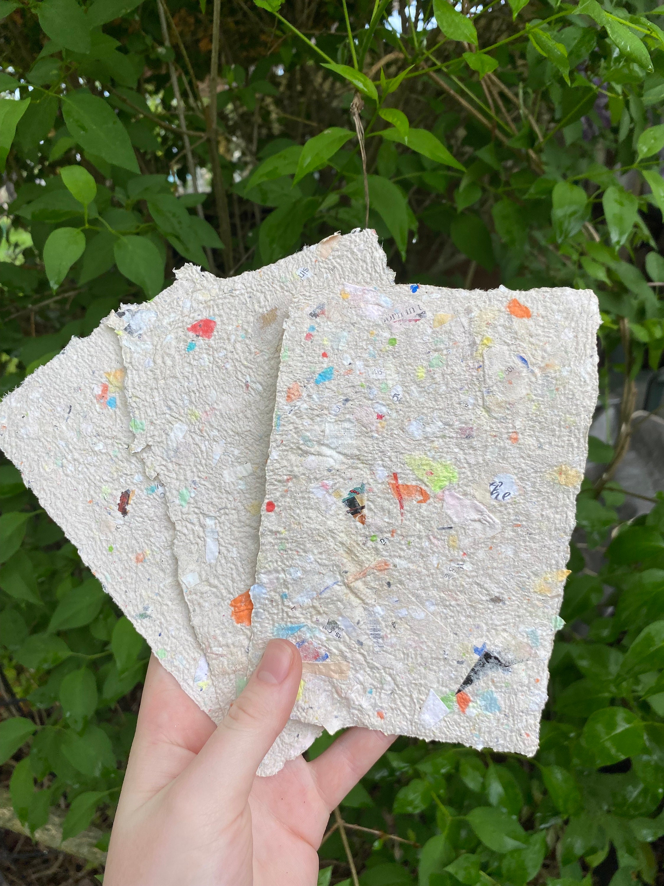 Confetti Homemade Paper (set of 3) - Etsy