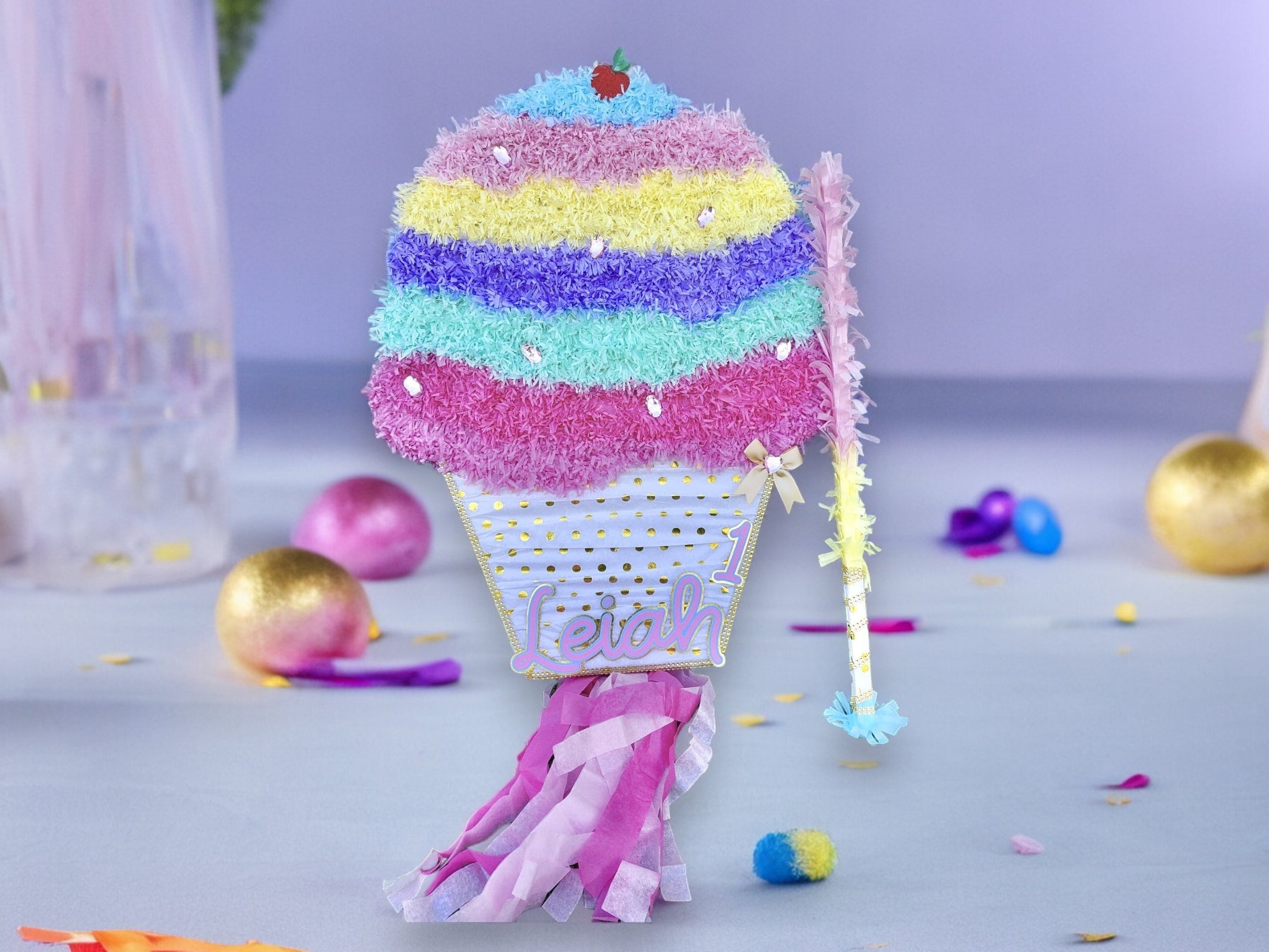 Ice Cream Cone Party Pinata Birthday Ice Cream Decorations Ice Cream ...