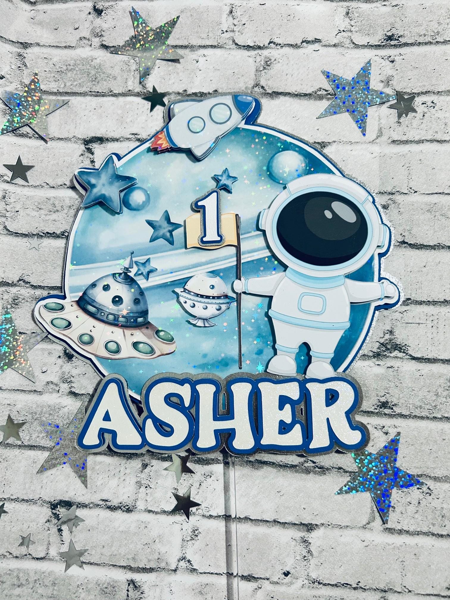 3D Astronaut Pinata and Cake Topper Party Kit 1-9 Space Pinata Galaxy ...