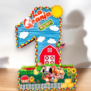 Farm Animals Number Pinata: Barnyard Birthday Party Decor - Etsy