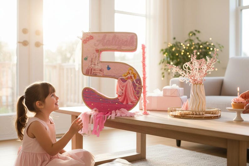 Number Pinatas From 1 to 9 With a Sleeping Beauty Princess Theme ...