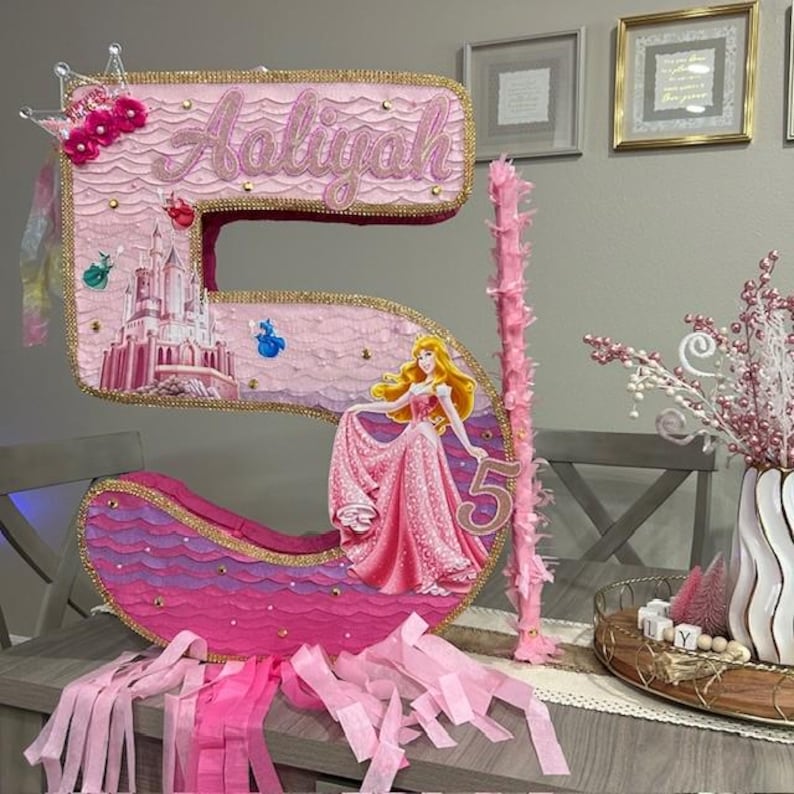 Number Pinatas From 1 to 9 With a Sleeping Beauty Princess Theme ...