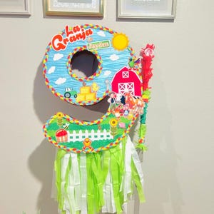 Farm Animals Number Pinata: Barnyard Birthday Party Decor - Etsy
