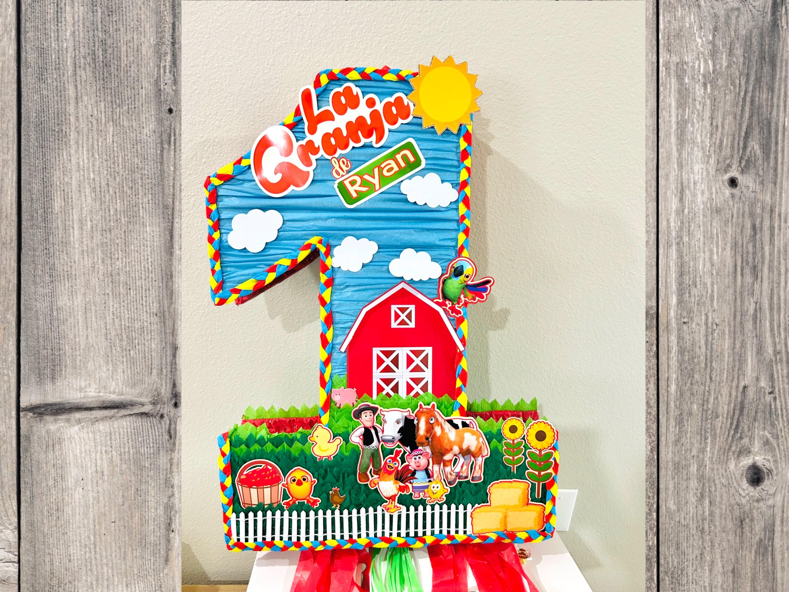 Farm Animals Number Pinata: Barnyard Birthday Party Decor - Etsy