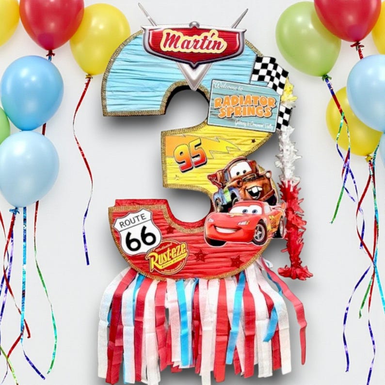 Lightning Mcqueen Car-themed Piñata, Number Piñatas From 1 to 9, Pinata ...