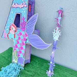 Mermaid Number Four Piñata Under the Sea Party Mermaid Birthday ...