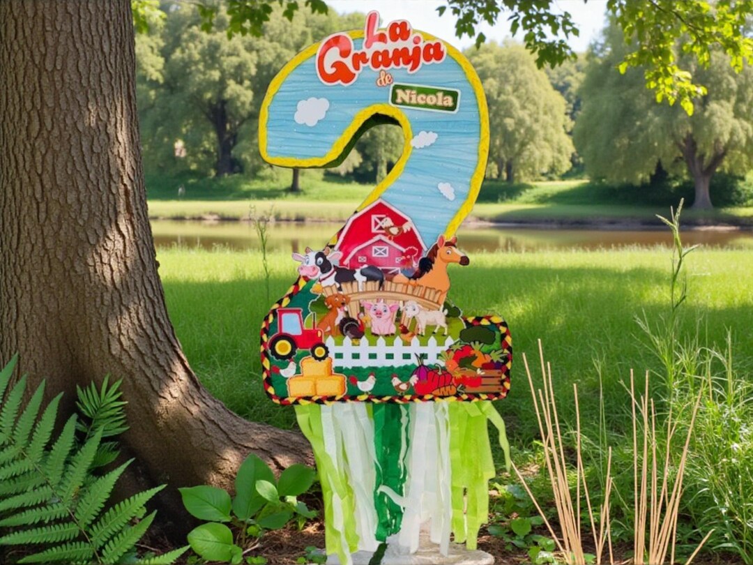 Piñata With Numbers From 1 to 9 With a Farm Theme, Birthday Pinata - Etsy