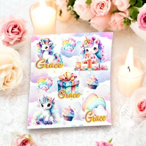 Unicorn Coloring Kits Party Favors With Personalized Stickers Crayons ...