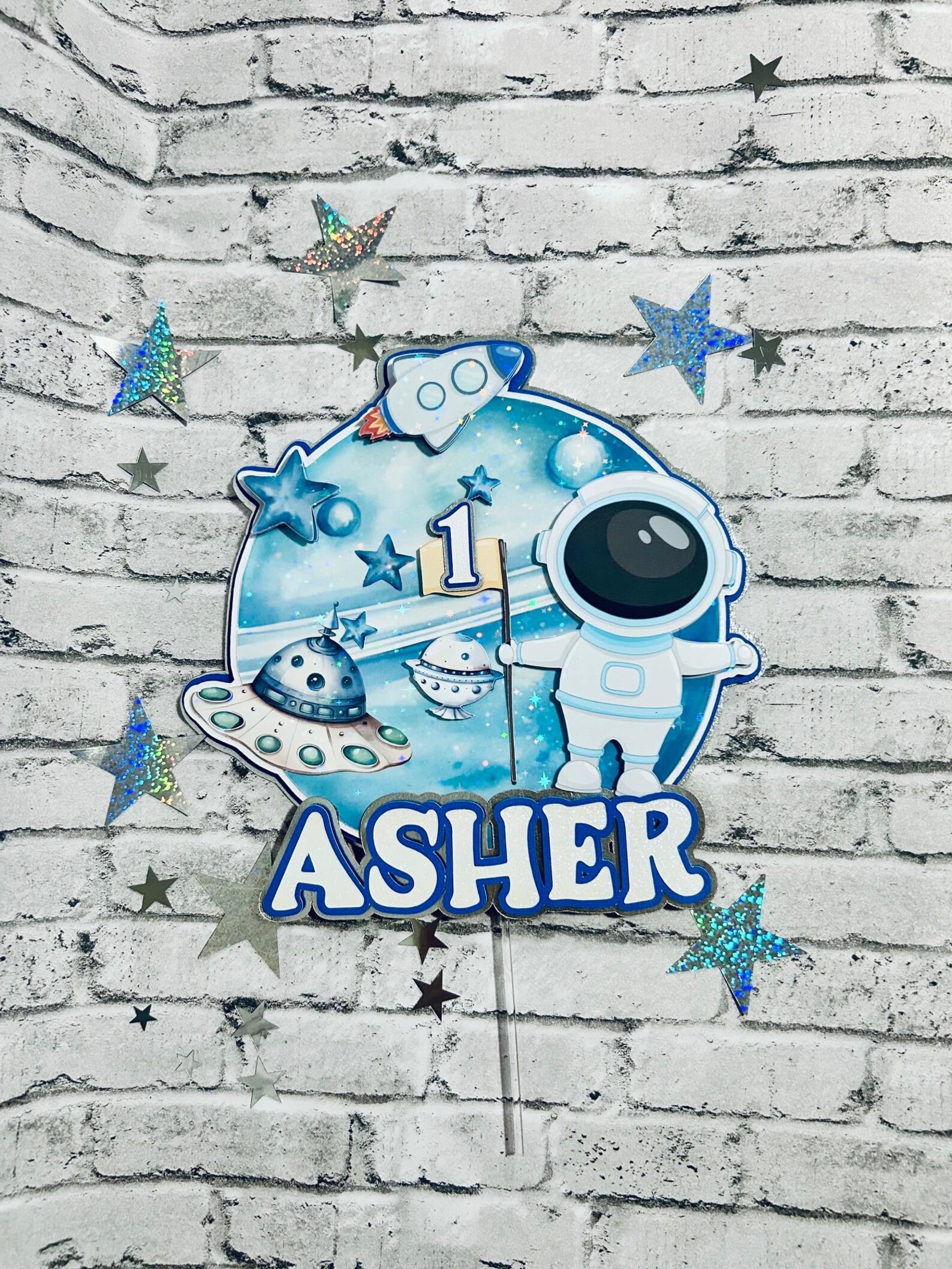 3D Astronaut Pinata and Cake Topper Party Kit 1-9 Space Pinata Galaxy ...