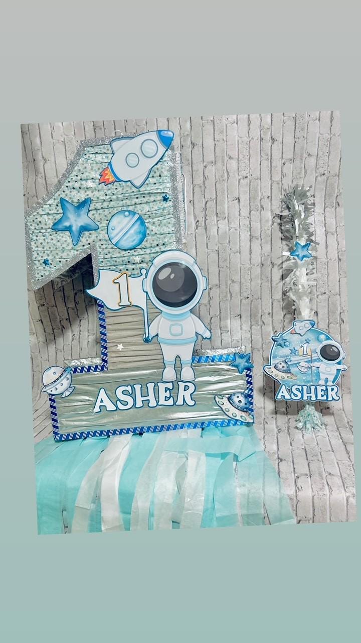 3D Astronaut Pinata and Cake Topper Party Kit 1-9 Space Pinata Galaxy ...