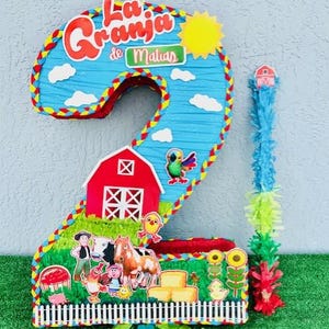 Farm Animals Number Pinata: Barnyard Birthday Party Decor - Etsy