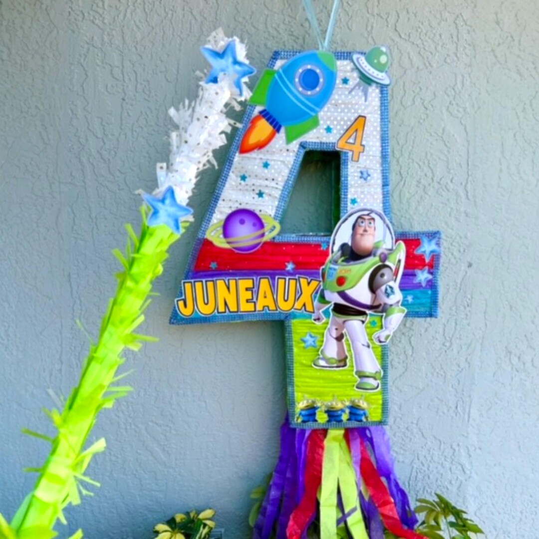Buzz Lightyear Pinata of Numbers From 1 to 9 Space Pinatas Comets Stars ...