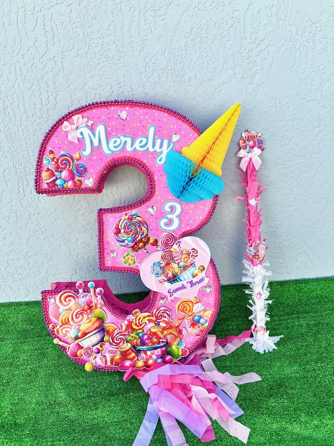 Beautiful Colorful Candy Pinata to Decorate the Birthday Party Number ...