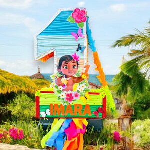 Moana Pinata Baby Personalized Pinata With Numbers From 1 to 9 Tropical ...
