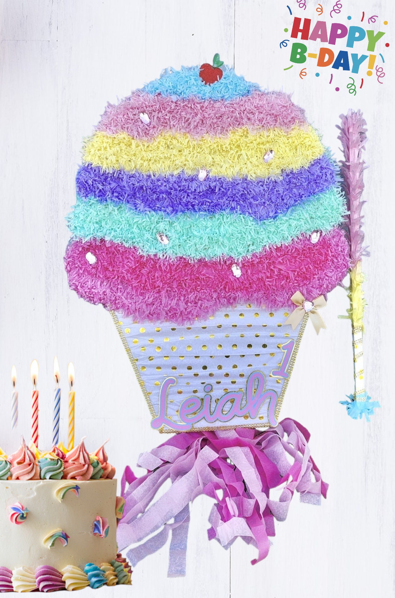 Ice Cream Cone Party Pinata Birthday Ice Cream Decorations Ice Cream ...