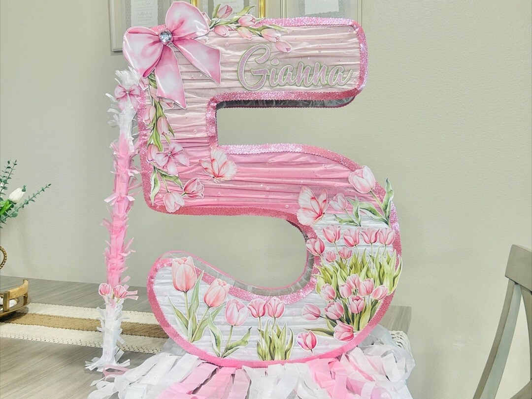 Bow and Flower Pinata, Tulip and Ribbon Pinata, Flower and Butterfly ...