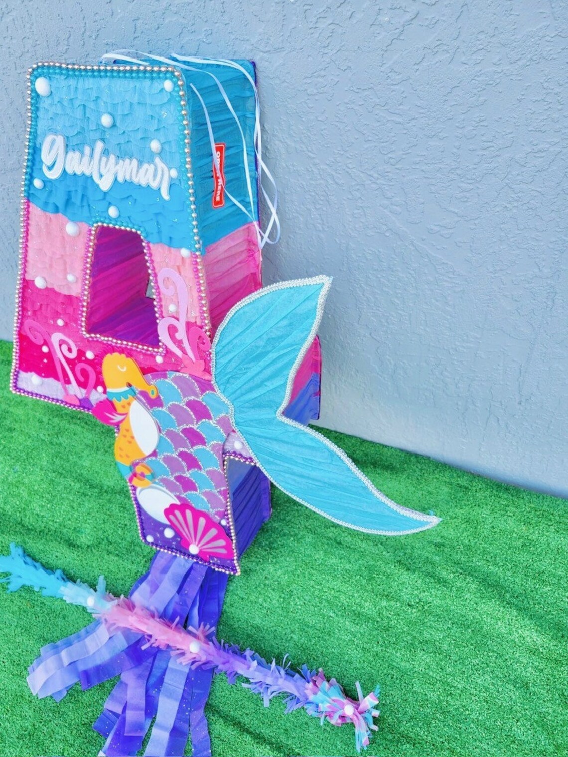 Mermaid Number Four Piñata Under the Sea Party Mermaid Birthday ...