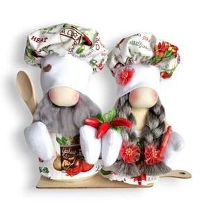 Chef Gnome Kitchen Gnome Farmhouse Decor Knitted Gnome Baker Gnome ...