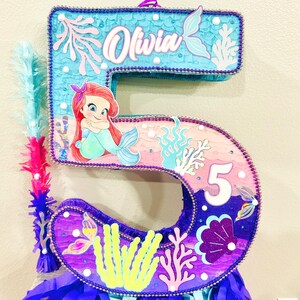 Mermaid Number Piñata Under the Sea Party Mermaid Birthday (available ...