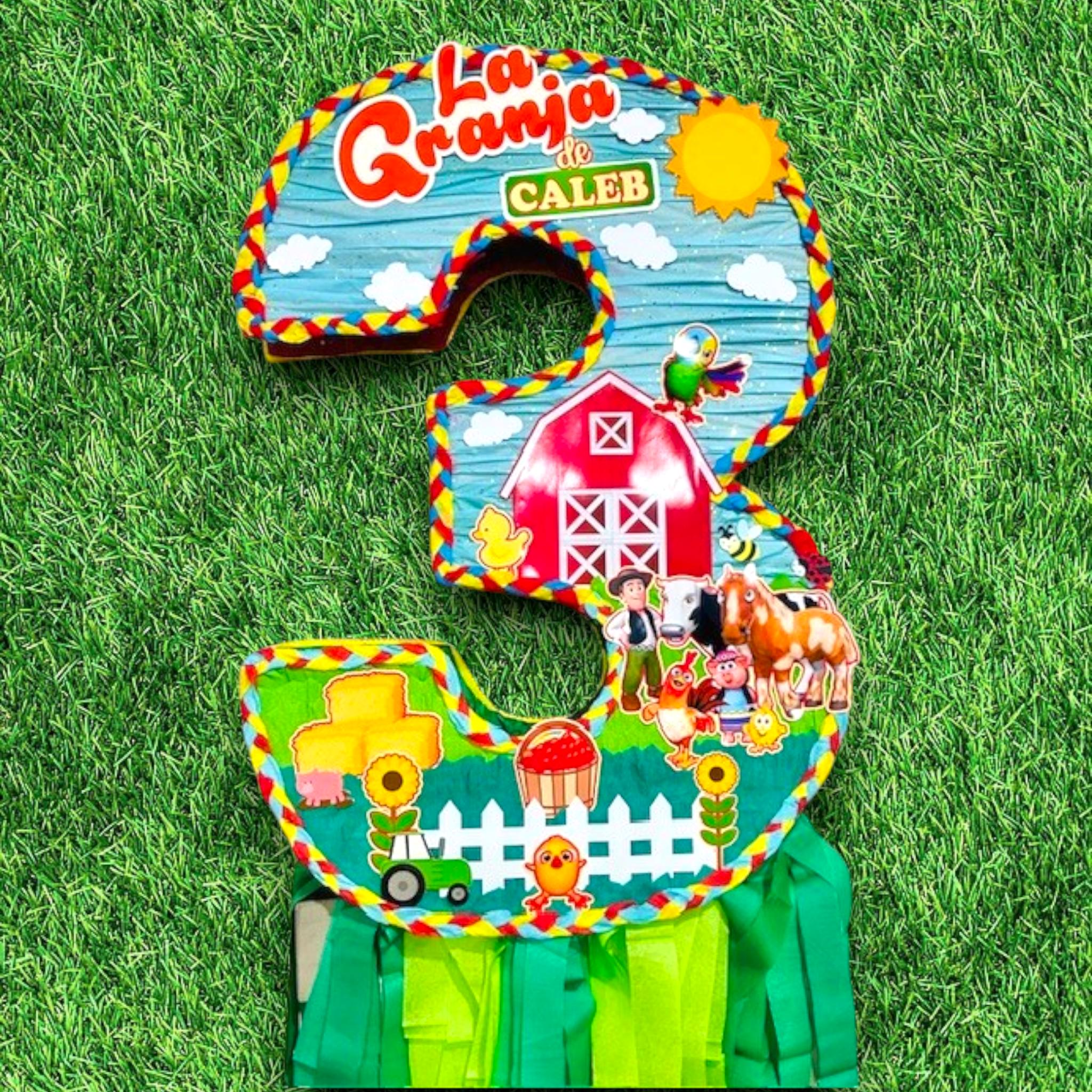 Farm Animals Number Pinata: Barnyard Birthday Party Decor - Etsy