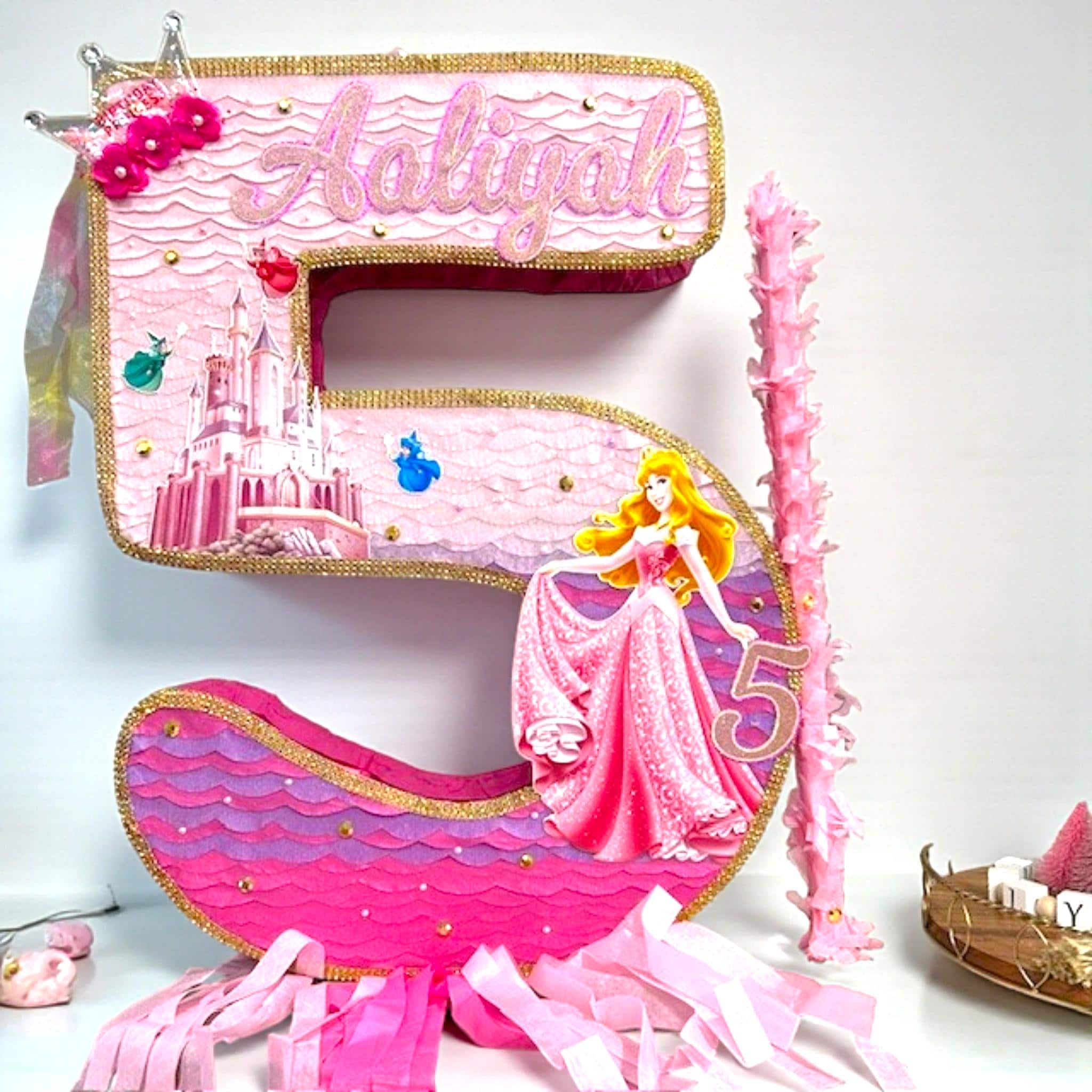 Number Pinatas From 1 to 9 With a Sleeping Beauty Princess Theme ...