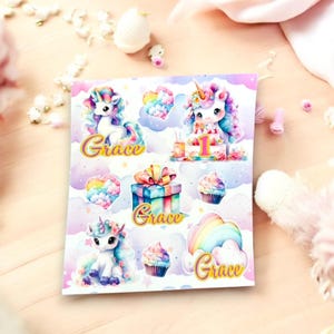 Unicorn Coloring Kits Party Favors With Personalized Stickers Crayons ...