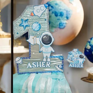 3D Astronaut Pinata and Cake Topper Party Kit 1-9 Space Pinata Galaxy ...
