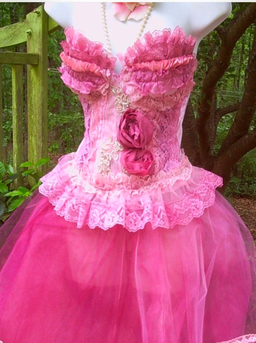 Dusty Pink Bustier Vintage French Rococo Costume Burlesque Romantic ...