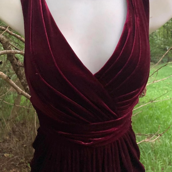 Burgundy Velvet Dress - Etsy