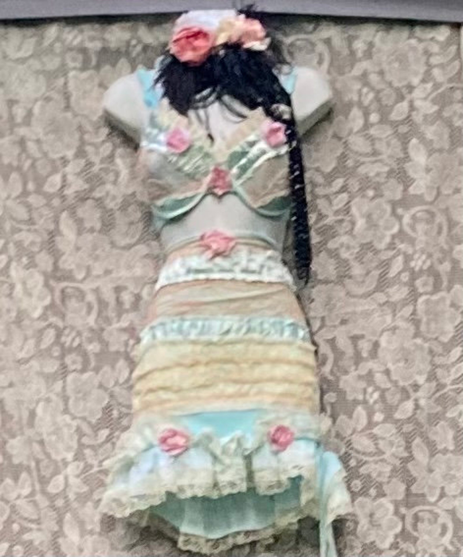 Exclusive Pale Powder Blue and Ecru Ruffled Lace Open Bottom - Etsy